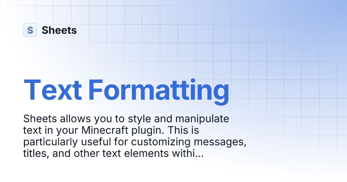 Text Formatting | Sheets